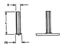 Flanged, No Thread CD Weld Studs | Stud Welding Supplies | PFS